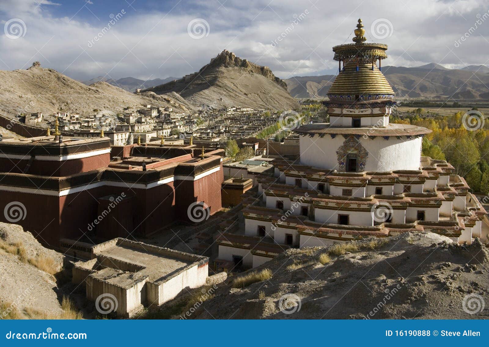 Tibet - Gyantsie Fort and Kumbum Stock Photo - Image of china, gyantsie ...
