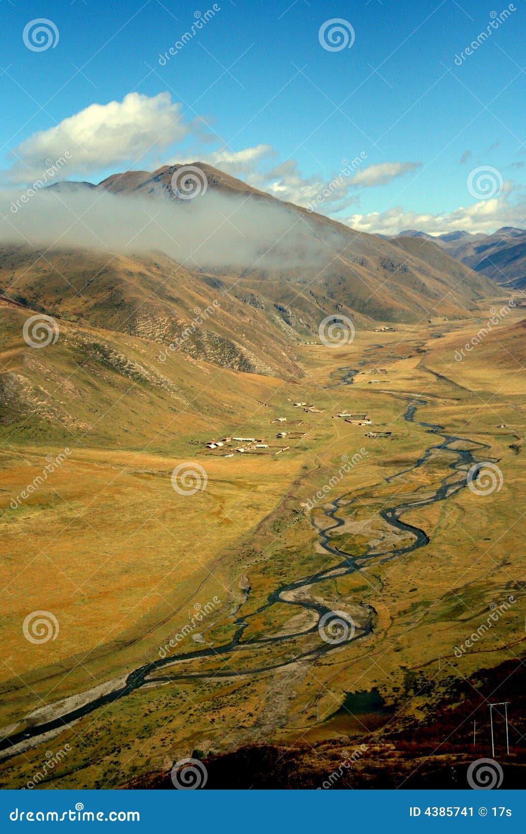 Tibet Highland River Landscape Stock Image - Image of rivers, himalayas ...