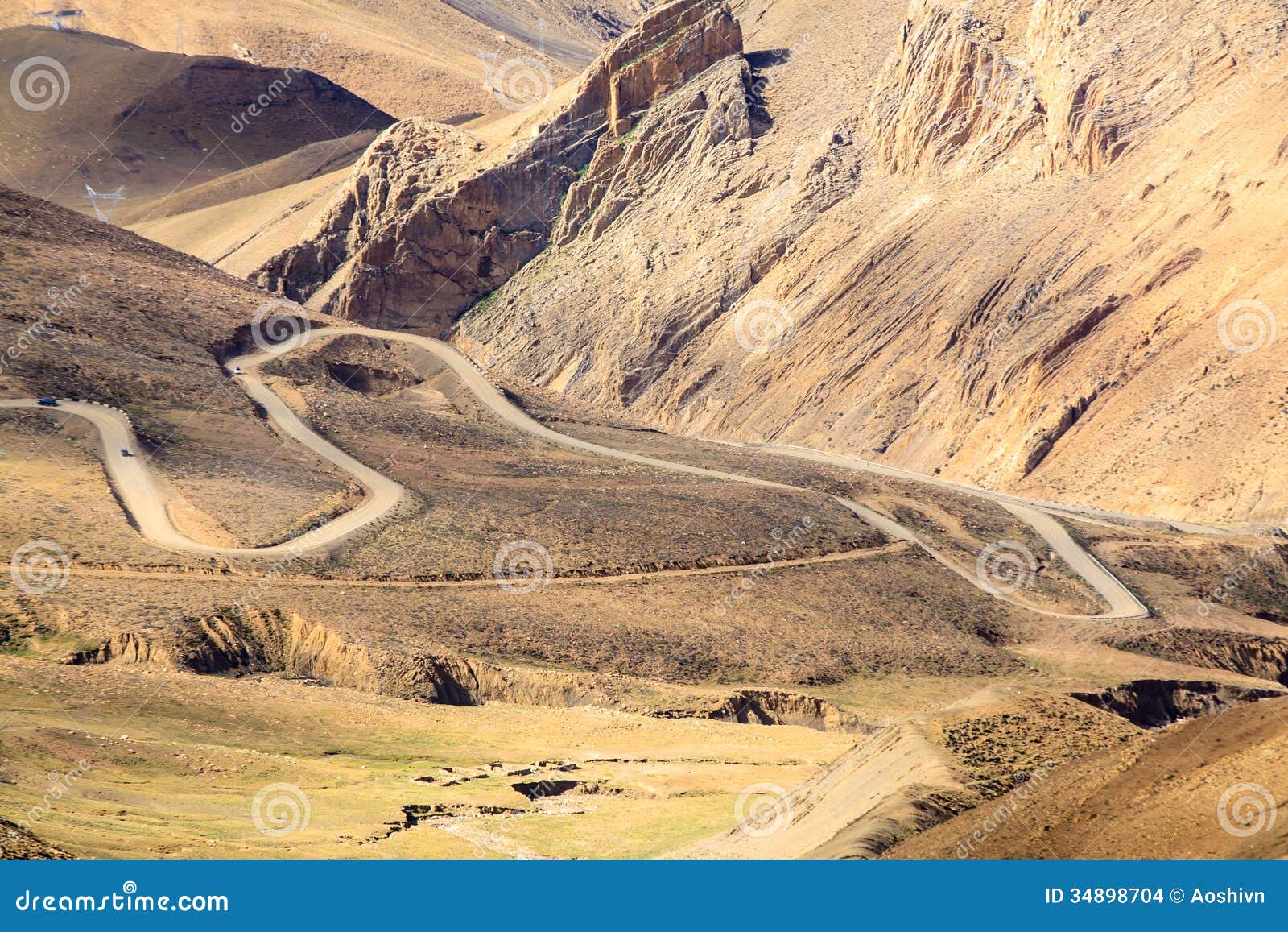 Tibet highway stock photo. Image of grass, landscape - 34898704