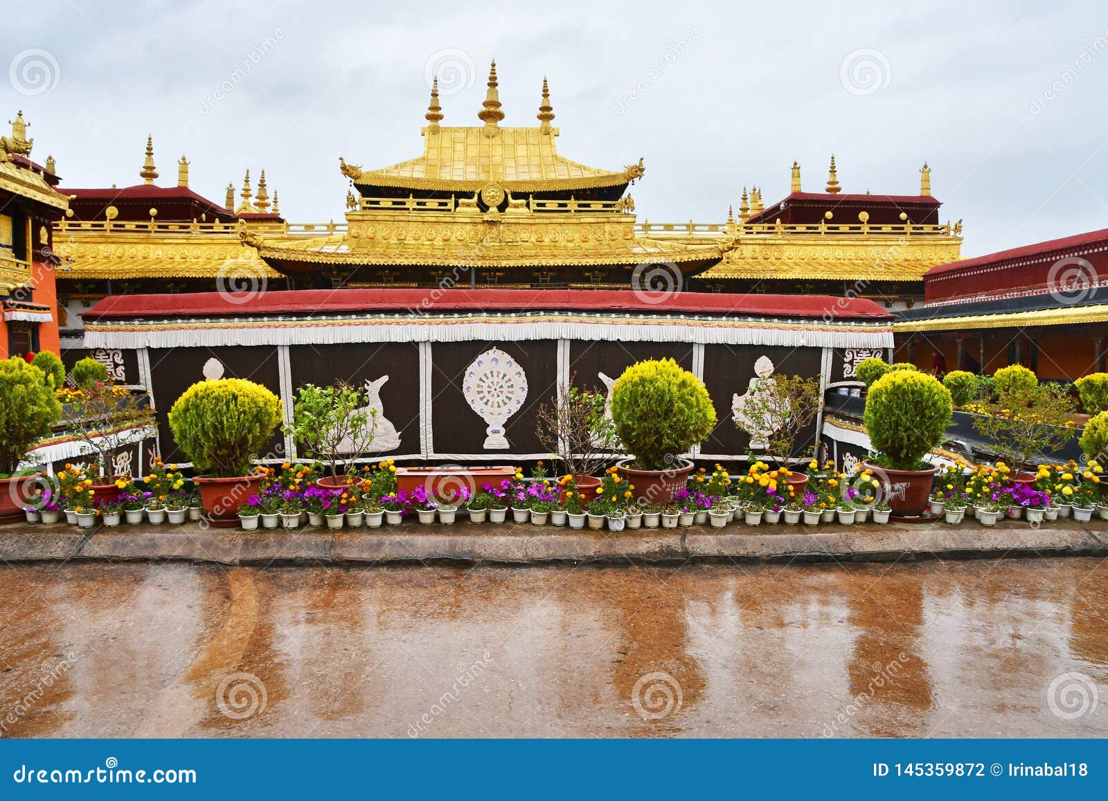 Tibet, Lhasa, the First Buddhist Temple Jokang in Rainy Weather Stock ... Tibet, Lhasa, the First Buddhist Temple Jokang in Rainy Weather Stock ...