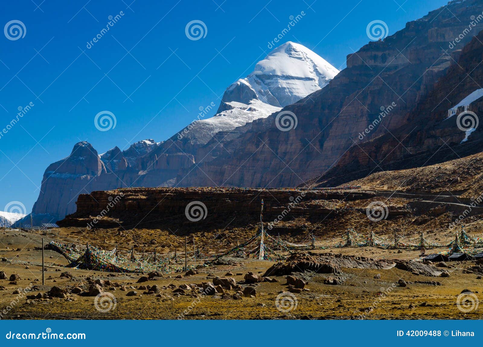 Tibet. Mount Kailash stock photo. Image of round, pyramid - 42009488