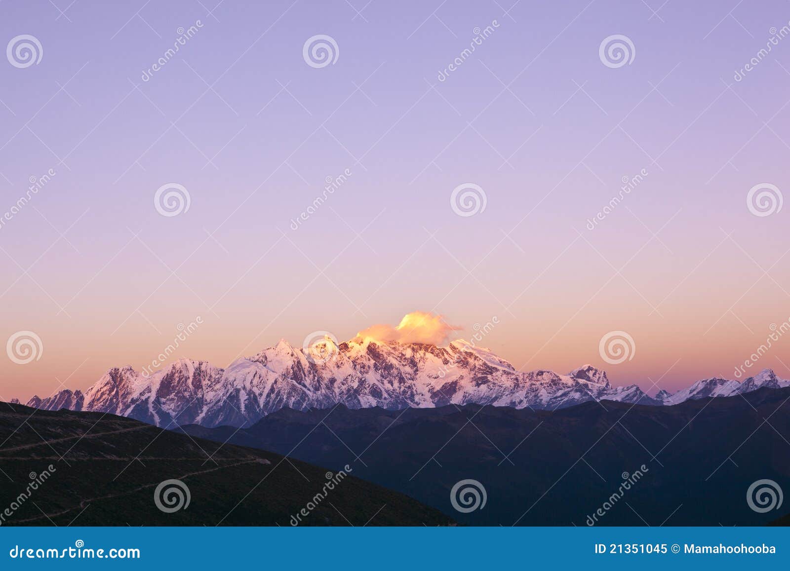 Tibet: namjagbarwa sunset stock image. Image of landscape - 21351045