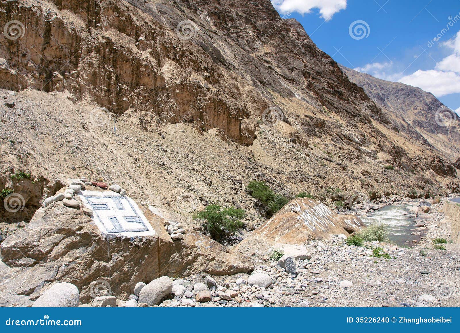 Tibet scenery stock photo. Image of valley, cliffy, cliff - 35226240
