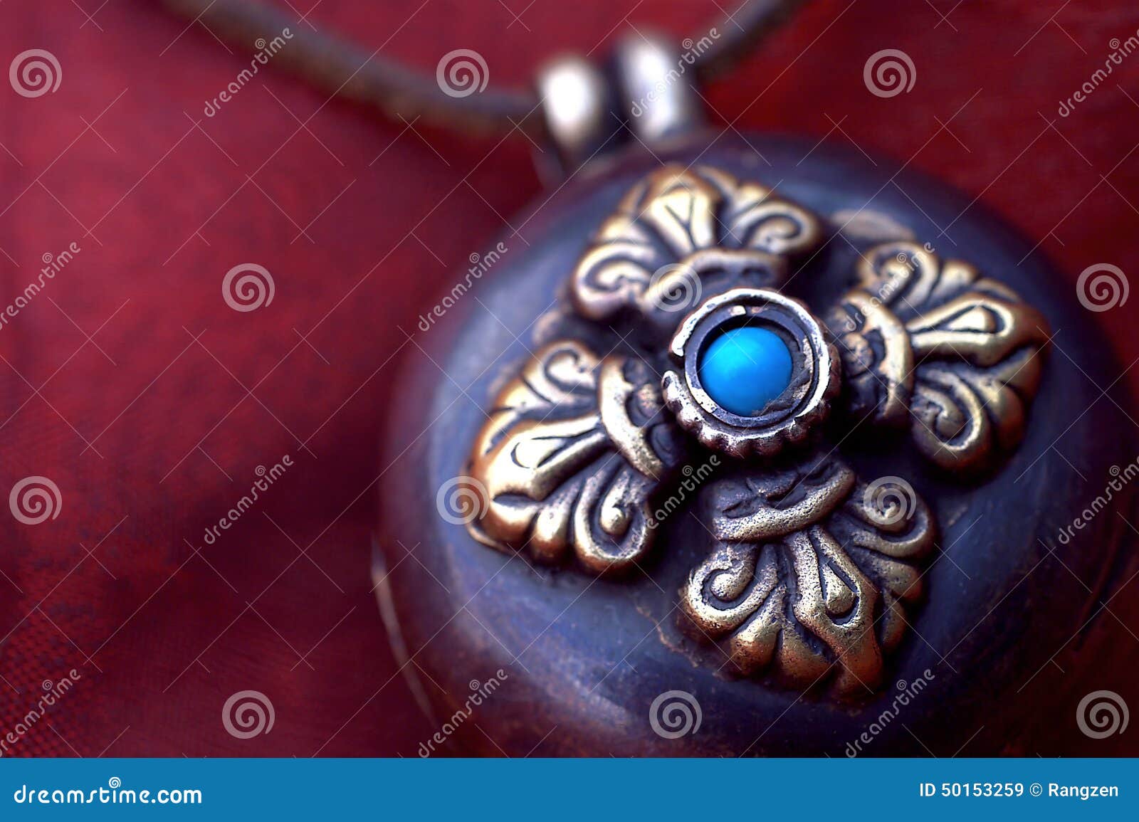 Tibetan amulet stock image. Image of ornate, leather - 50153259