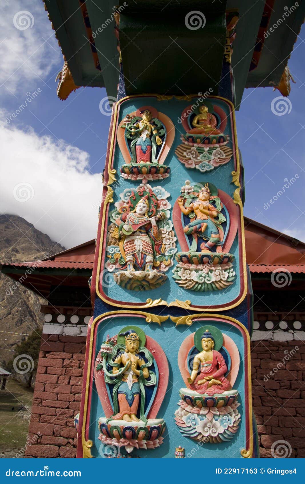 Tibetan Buddhist Art Tengboche Monastery Stock Image - Image of ...