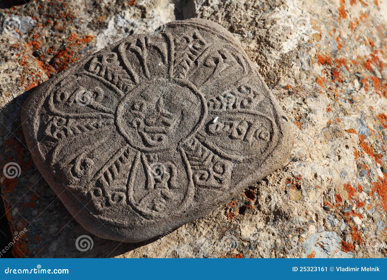 Tibetan Buddhist Stone with Mantras Stock Image - Image of religion ...