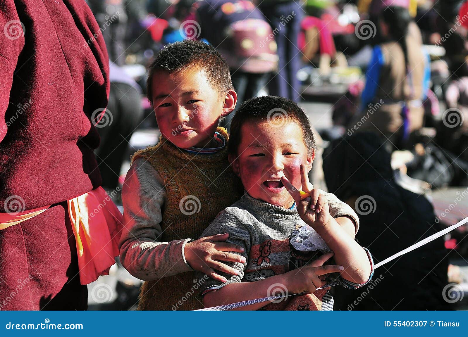 Tibetan children editorial photography. Image of hair - 55402307