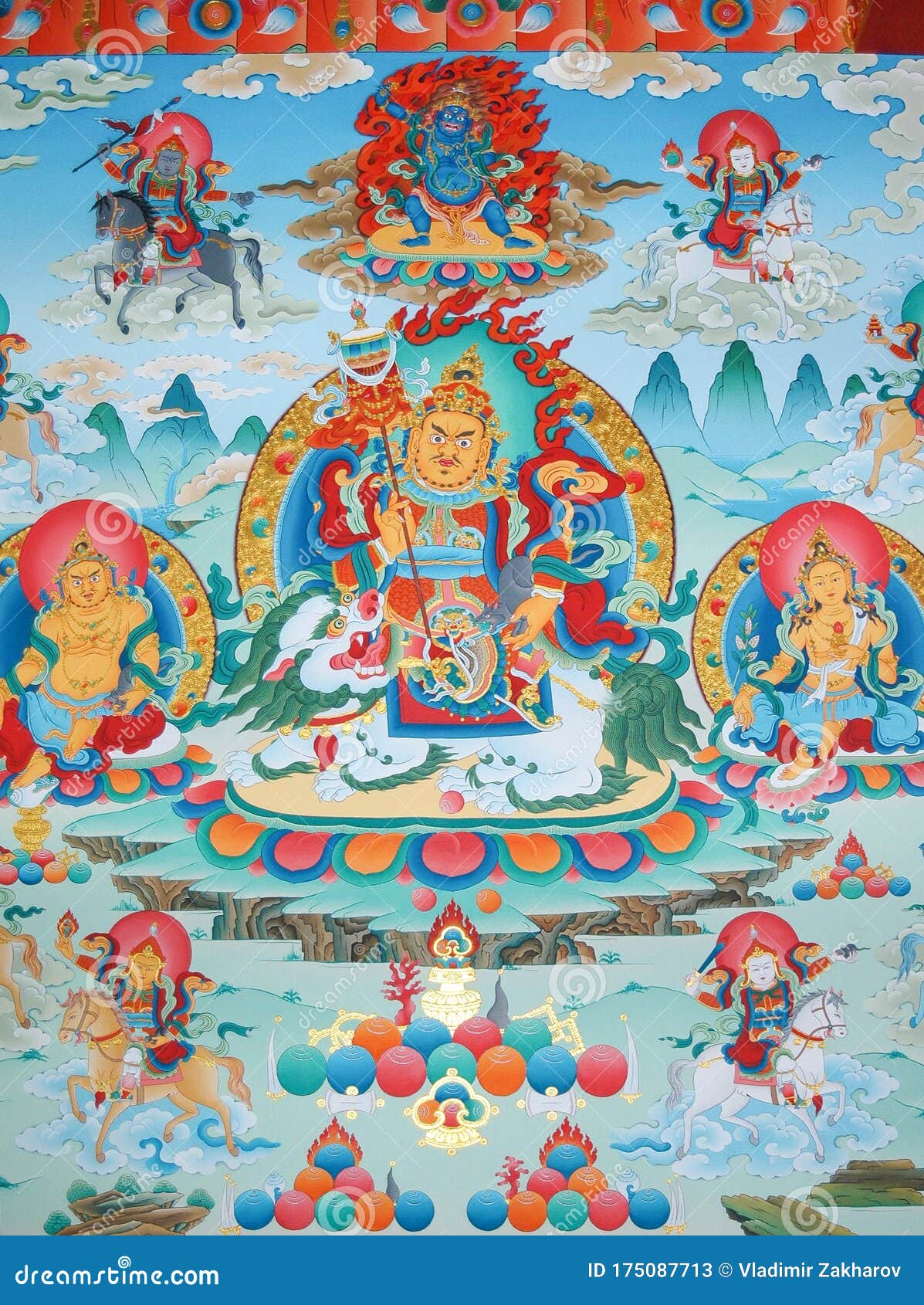 Tibetan Deities on the Icon in the Monastery Stock Image - Image of ...