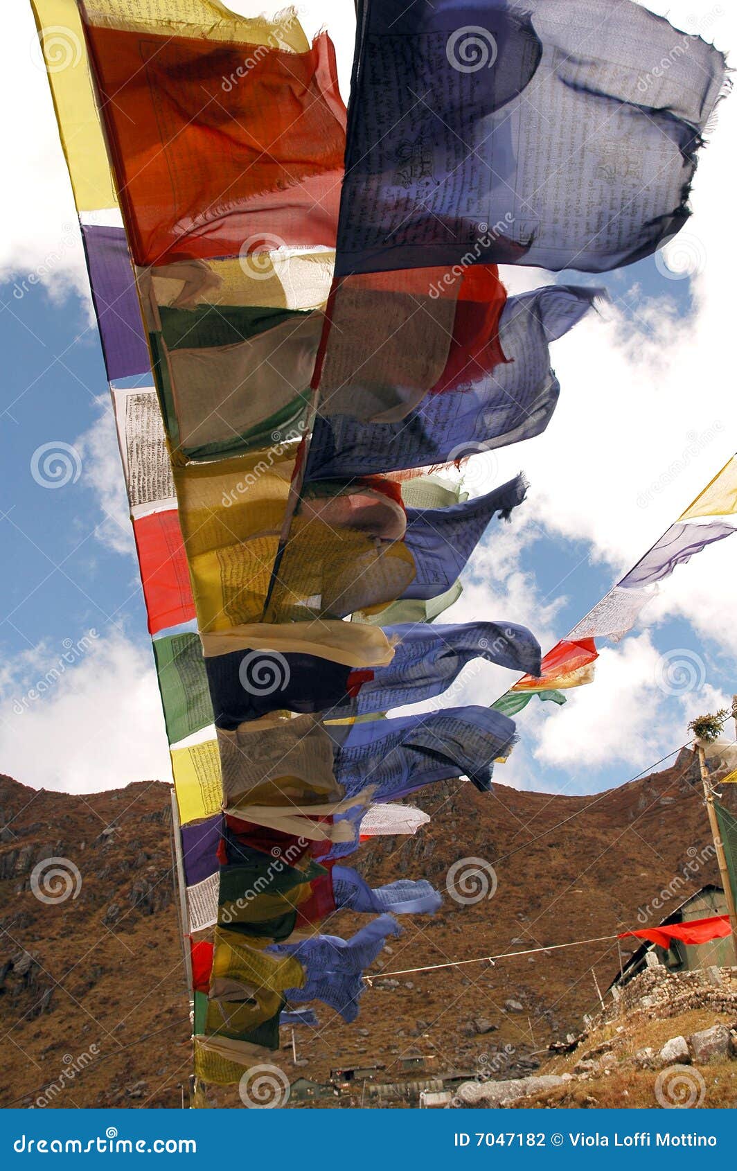 Tibetan flag stock photo. Image of prayer, flag, rope - 7047182
