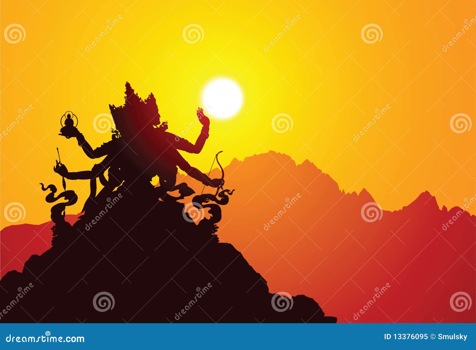 Tibetan Goddess stock vector. Illustration of asian, skyline - 13376095