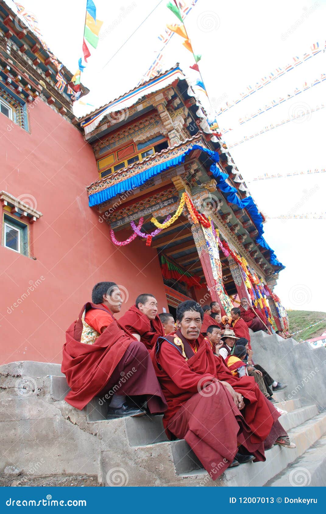 Tibetan Lamas in an Ancient Lamasery Editorial Stock Photo - Image of ...