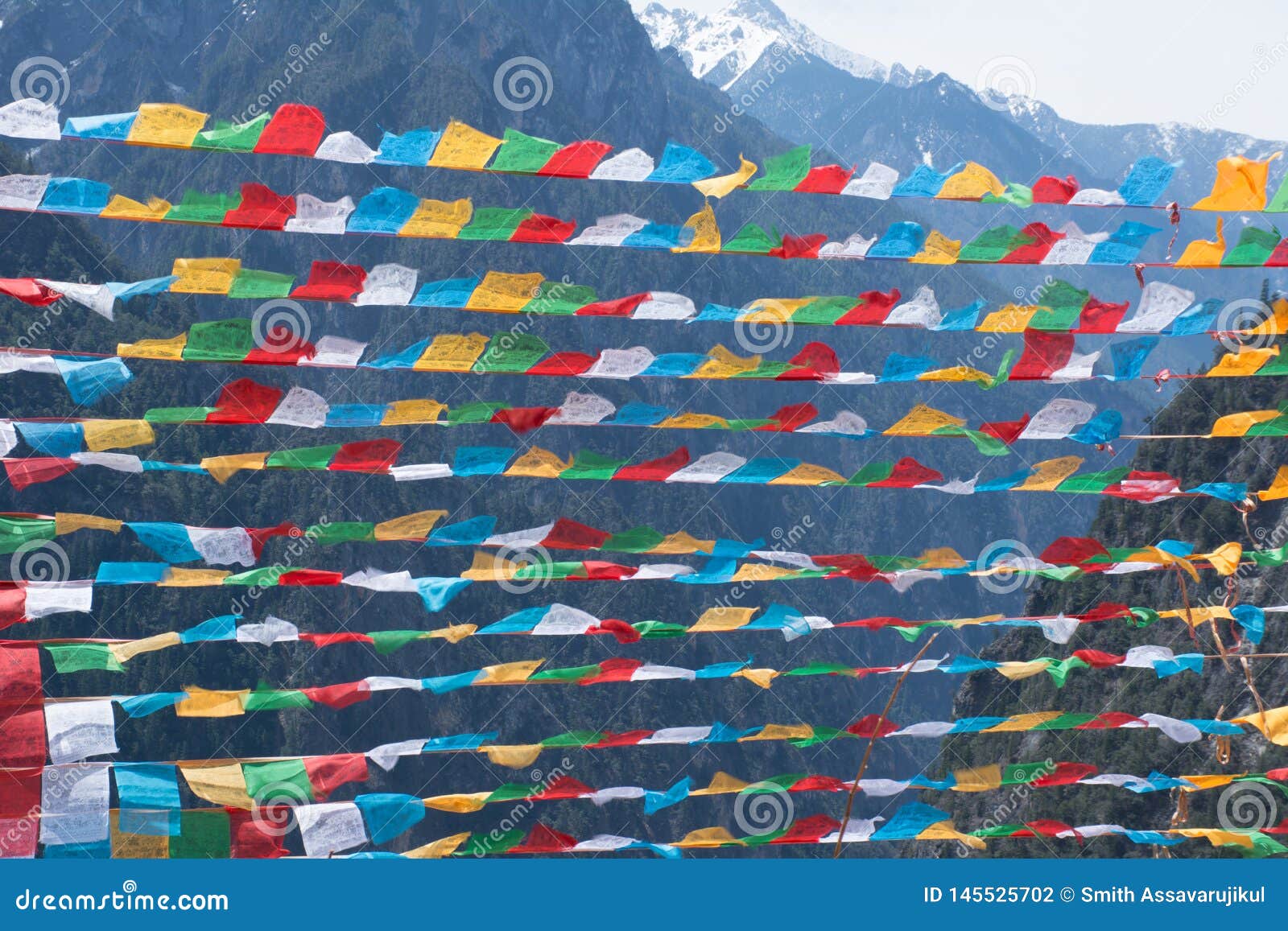 Tibetan Mantra Flags in Tibet for Wallpaper Background Stock Photo ...