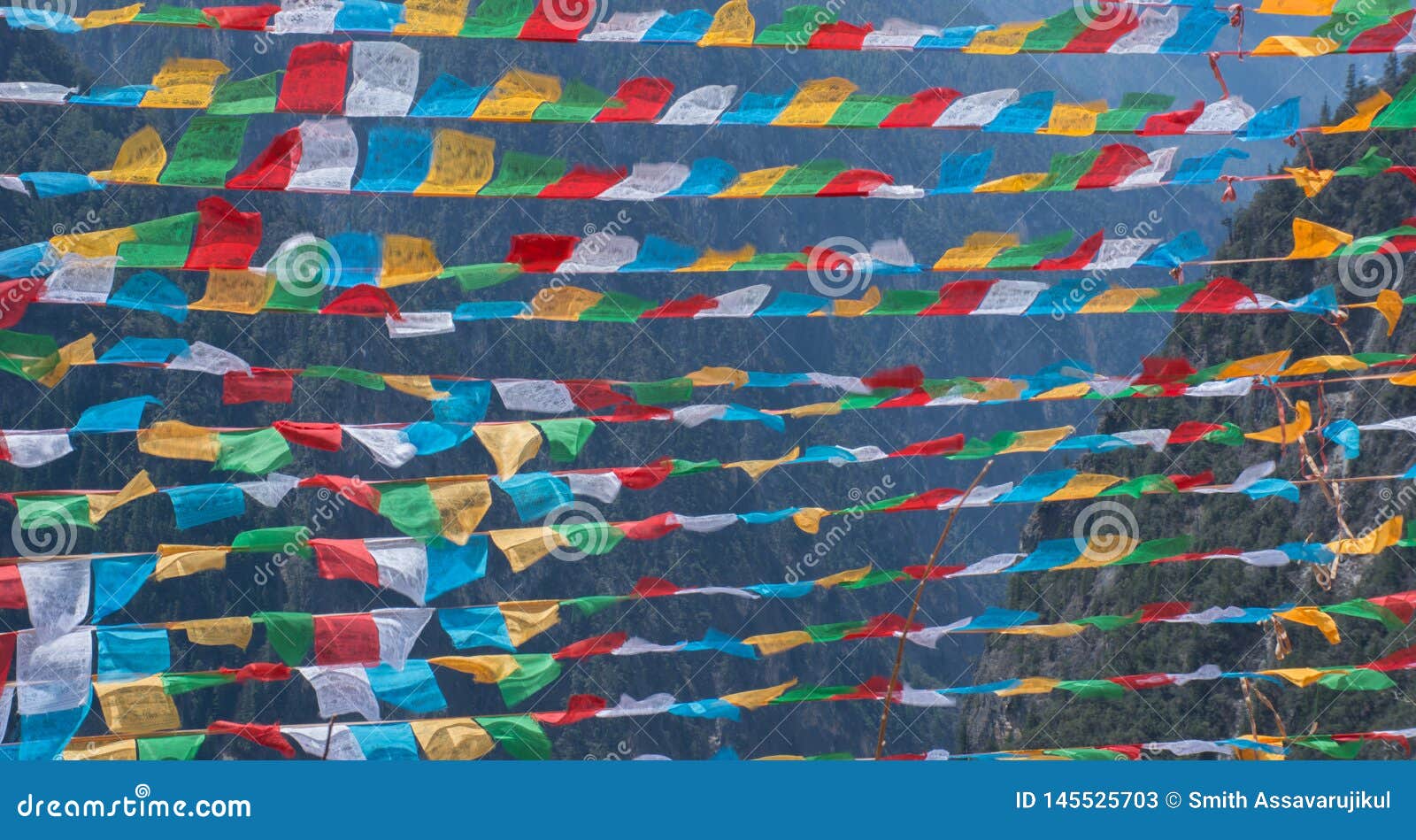 Tibetan Mantra Flags in Tibet for Wallpaper Background Stock Image ...