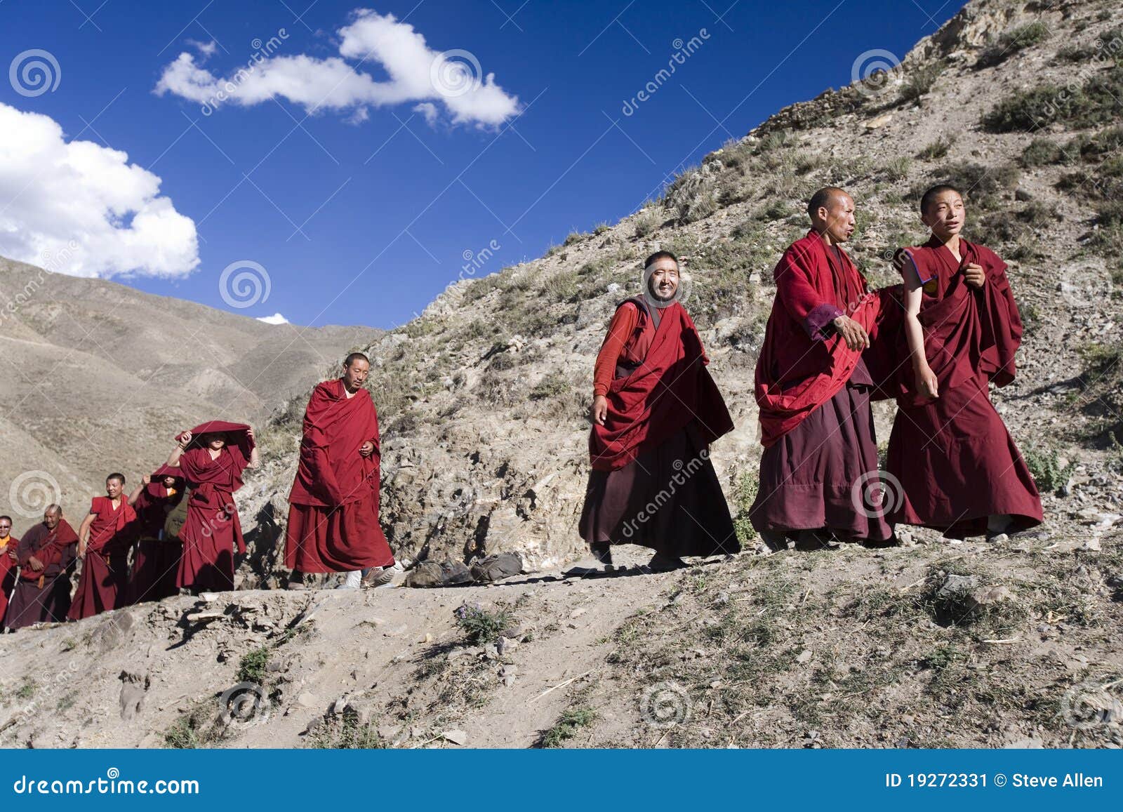 Tibetan Monks - Ganden Monastery - Tibet Editorial Photo - Image of ...