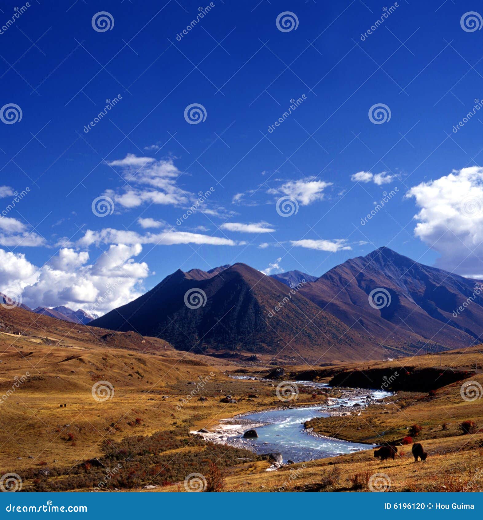 Tibetan Mountain lake stock photo. Image of asian, clouds - 6196120