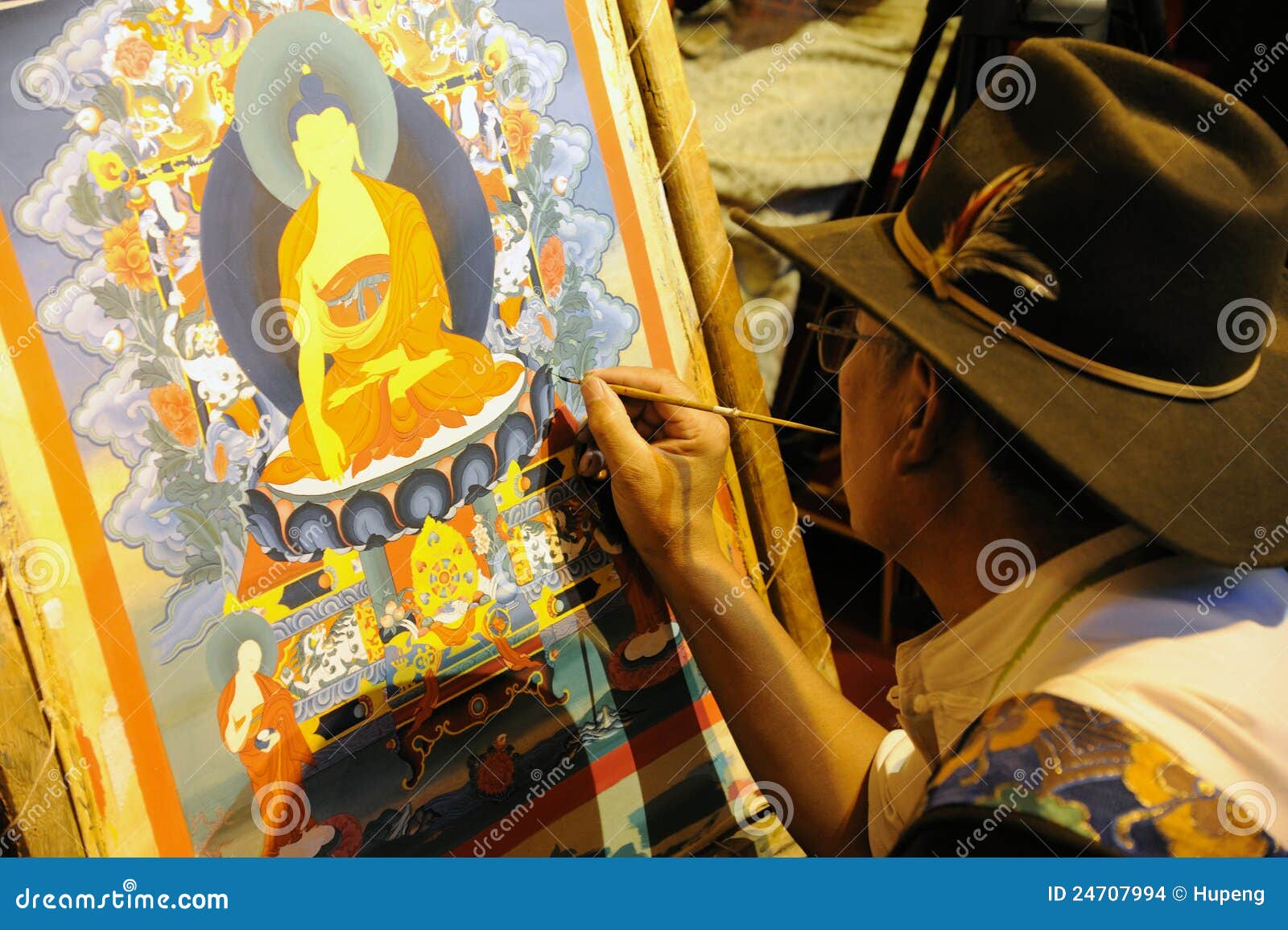 Tibetan painting tangka editorial stock image. Image of believer - 24707994