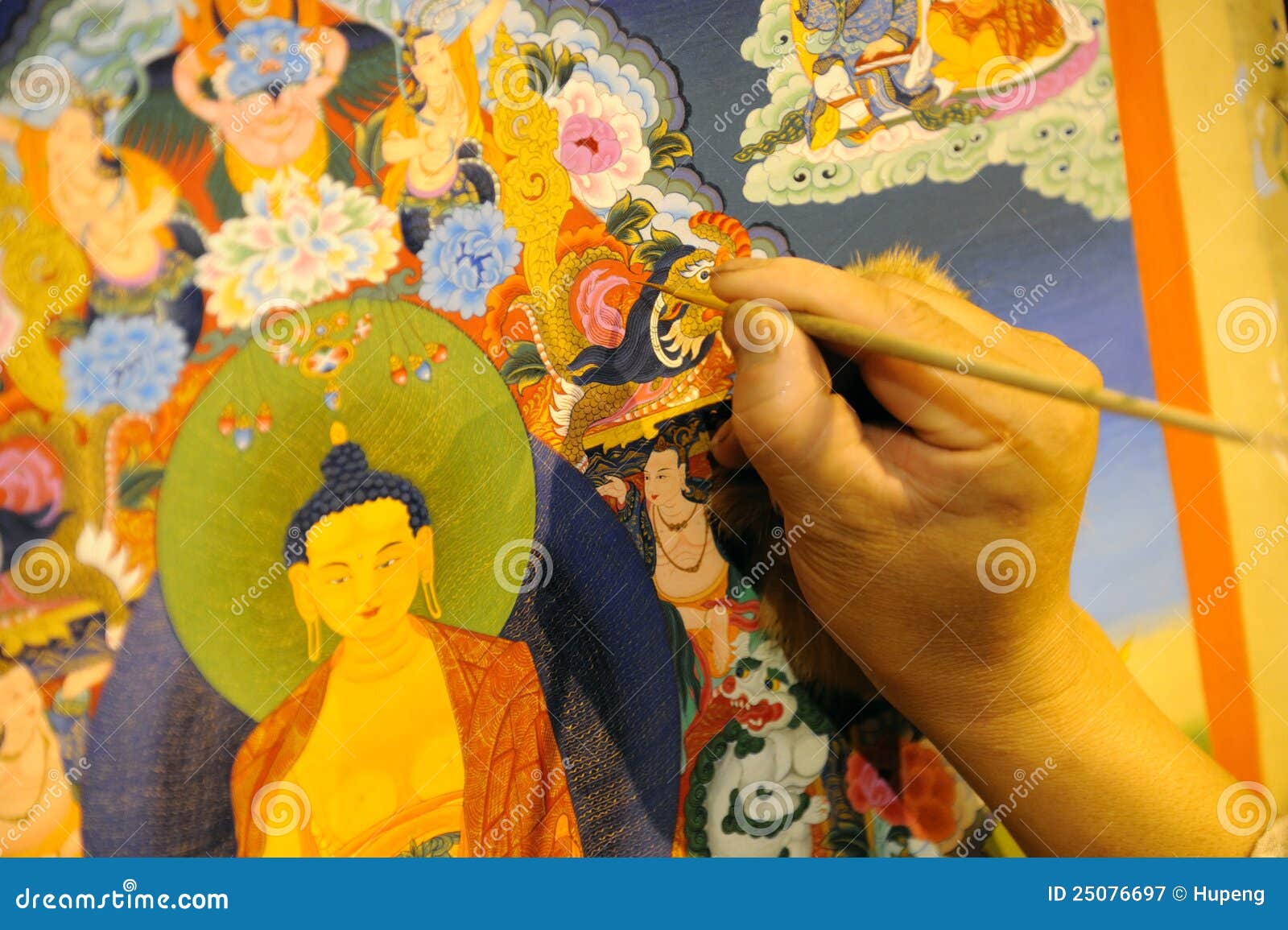 Tibetan painting tangka stock image. Image of exhibition - 25076697