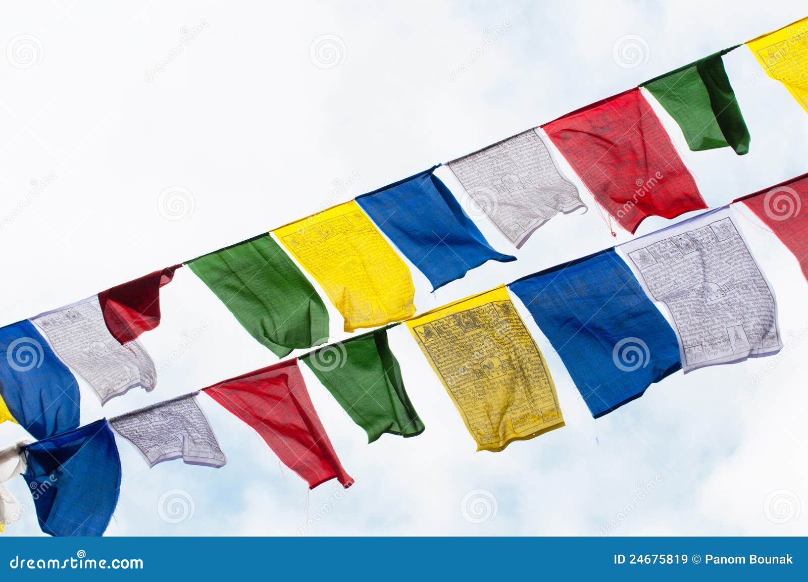 Tibetan Prayer Flags in the Mountains Stock Image - Image of buddha ...