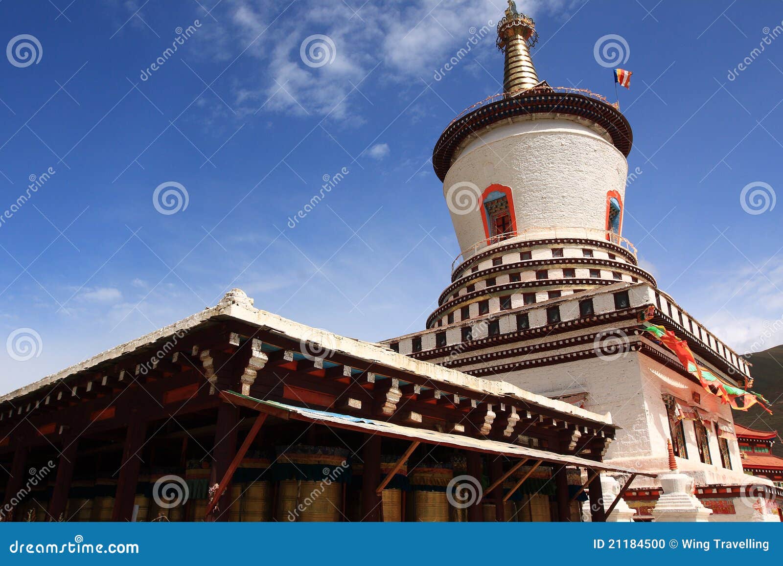 Tibetan Prayer Tower stock photo. Image of lamaism, holy - 21184500