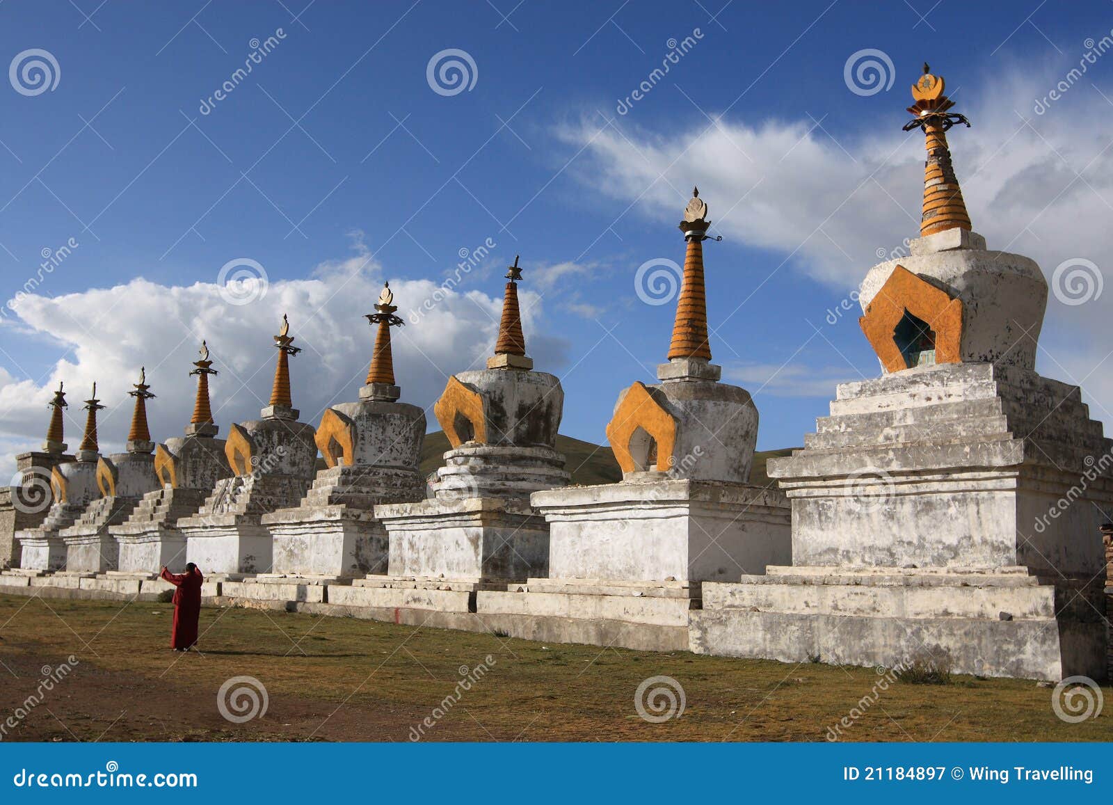 Tibetan Prayer Tower stock image. Image of holy, blue - 21184897