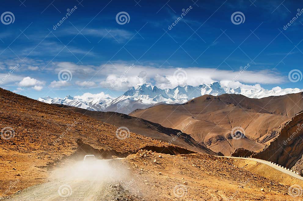 Tibetan road stock photo. Image of peak, lofty, mountaineering - 4892594