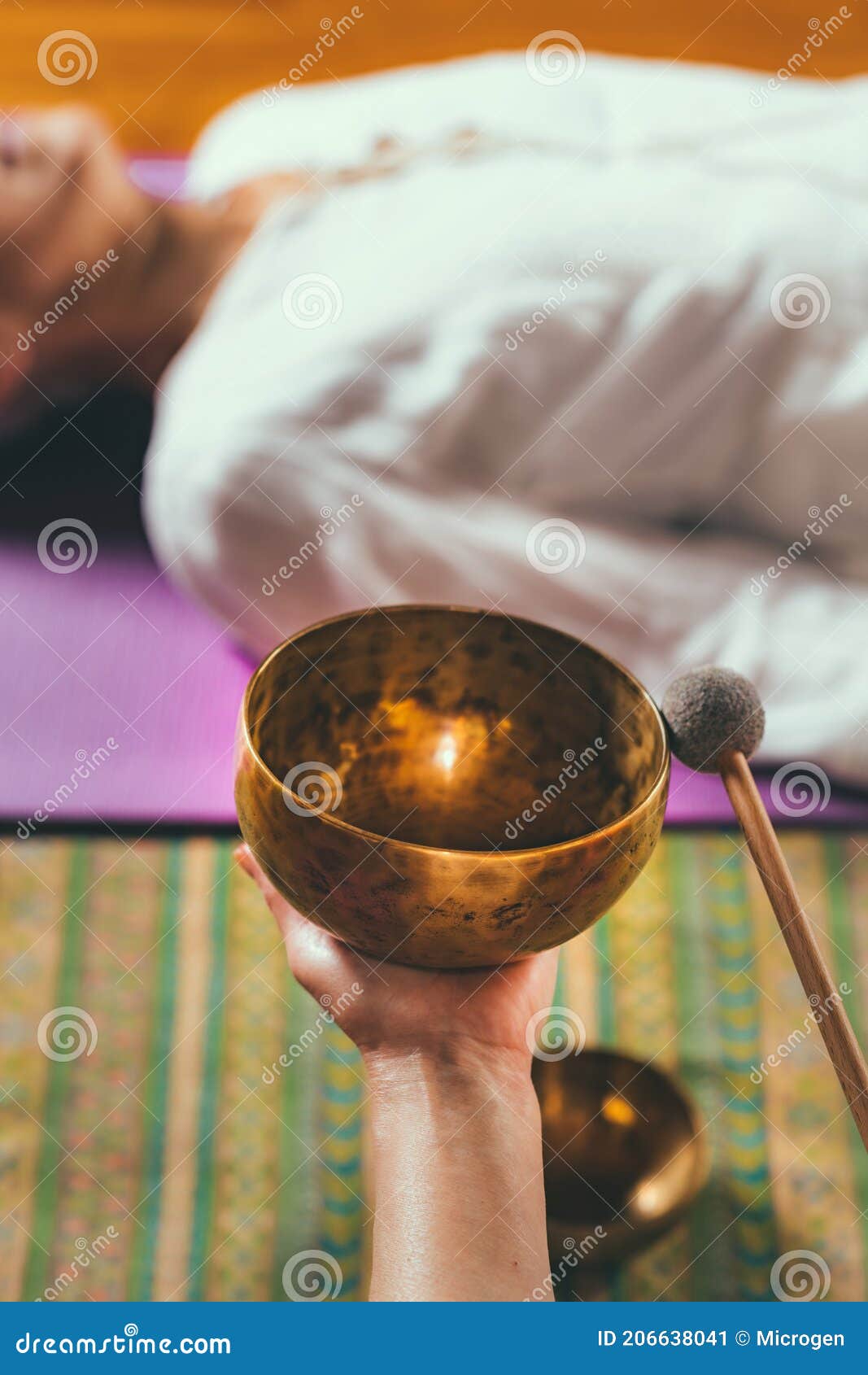 Sound Meditation Tibetan Singing Bowl Stock Image Image Of Metal