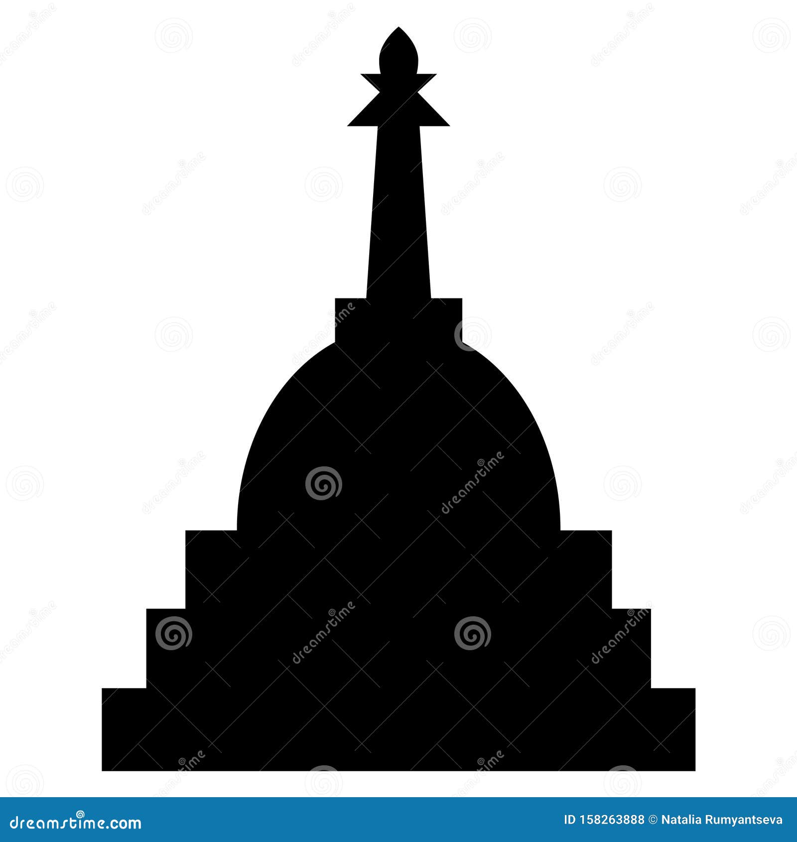 Single Stupa Inspired By Borobudur Temple Vector Illustration ...