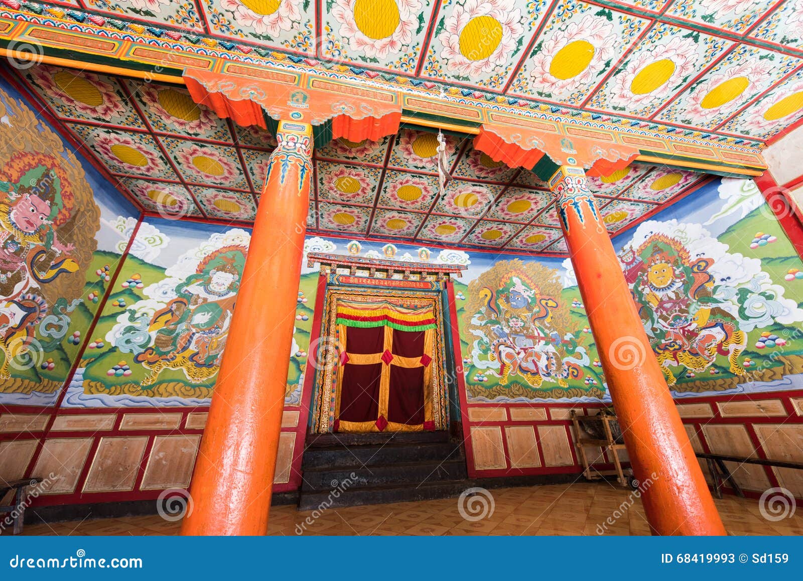 Tibetan temple hall editorial stock photo. Image of gorgeous - 68419993