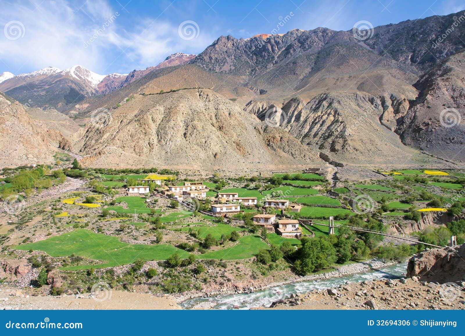 Tibetan village scenery stock photo. Image of scenic - 32694306