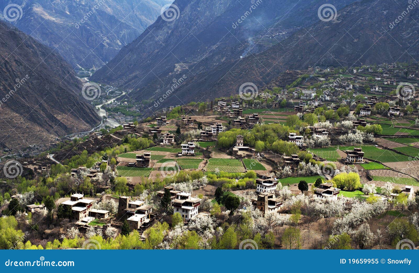 The Tibetan villages stock image. Image of heaven, beautiful - 19659955