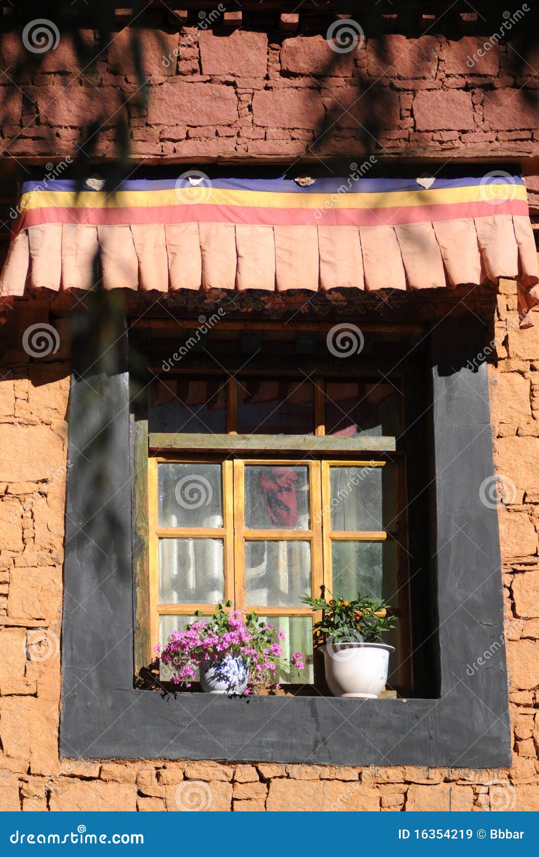 Tibetan window stock image. Image of lamasery, colors - 16354219