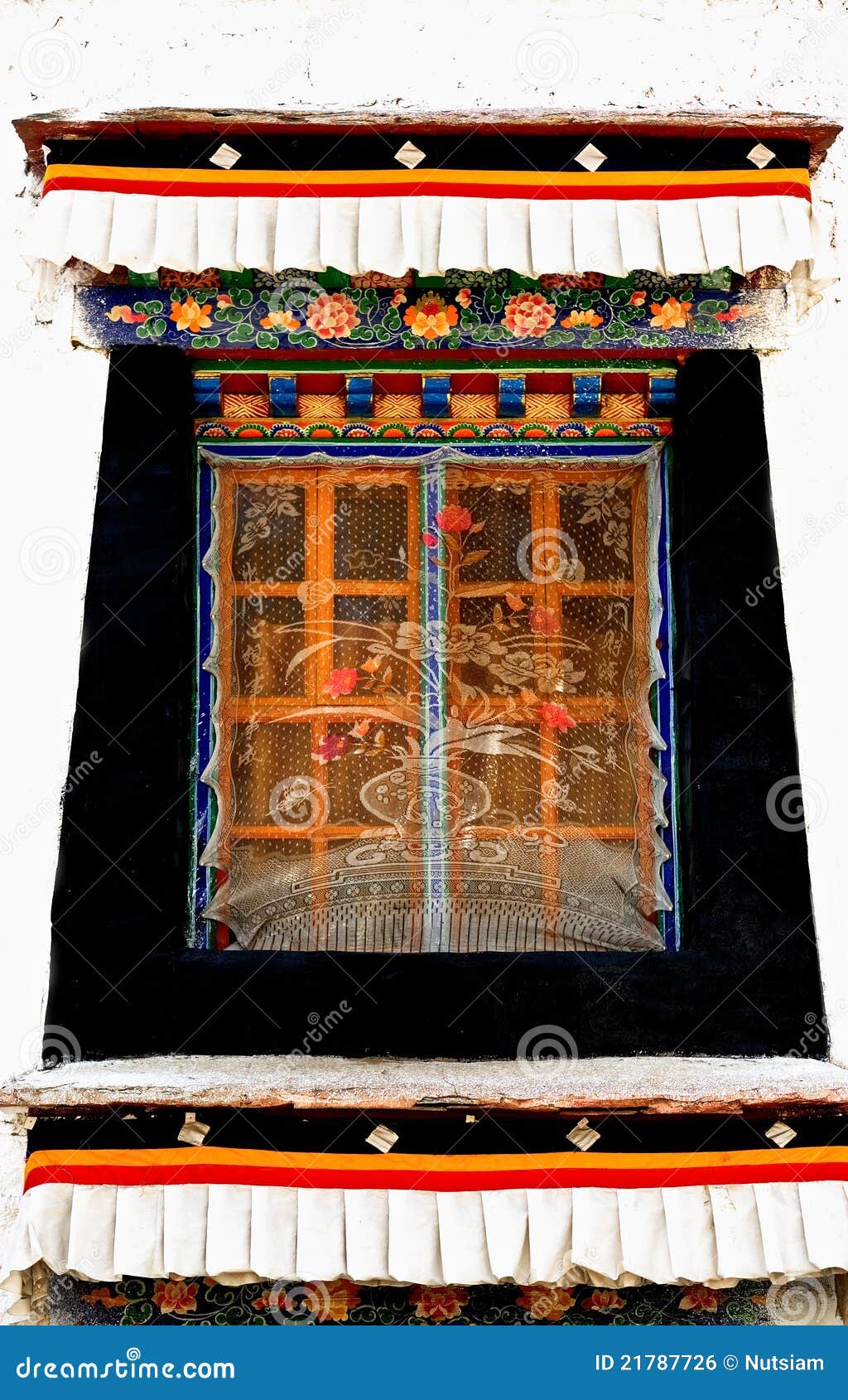 Tibetan window stock photo. Image of window, white, curtain - 21787726