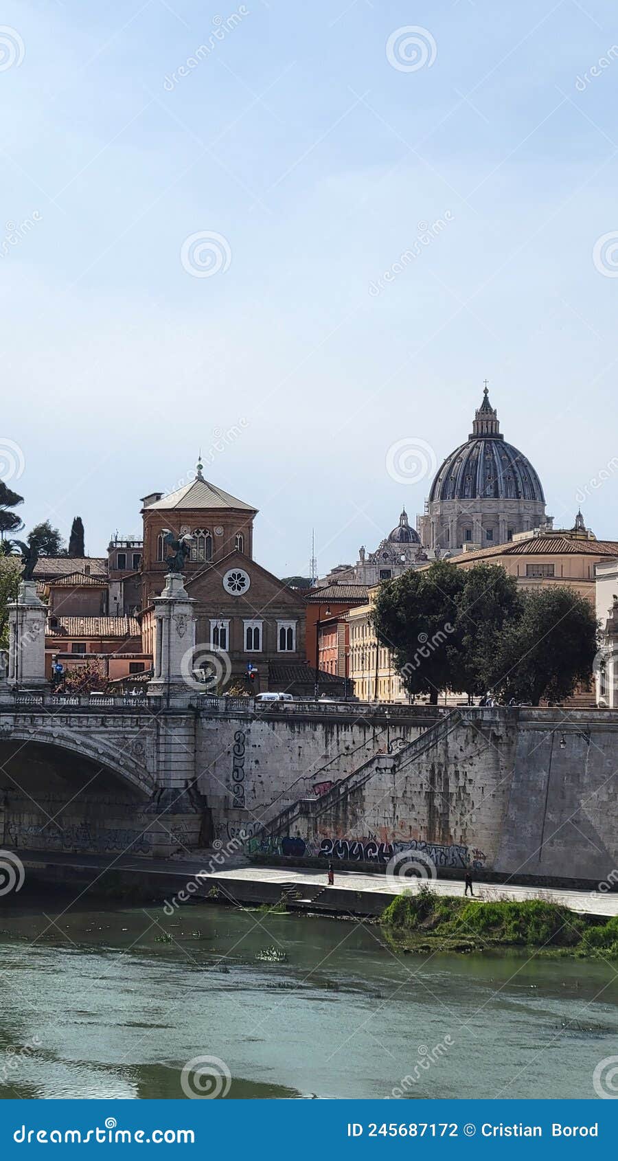 Tibru river, Rome editorial photography. Image of tower - 245687172