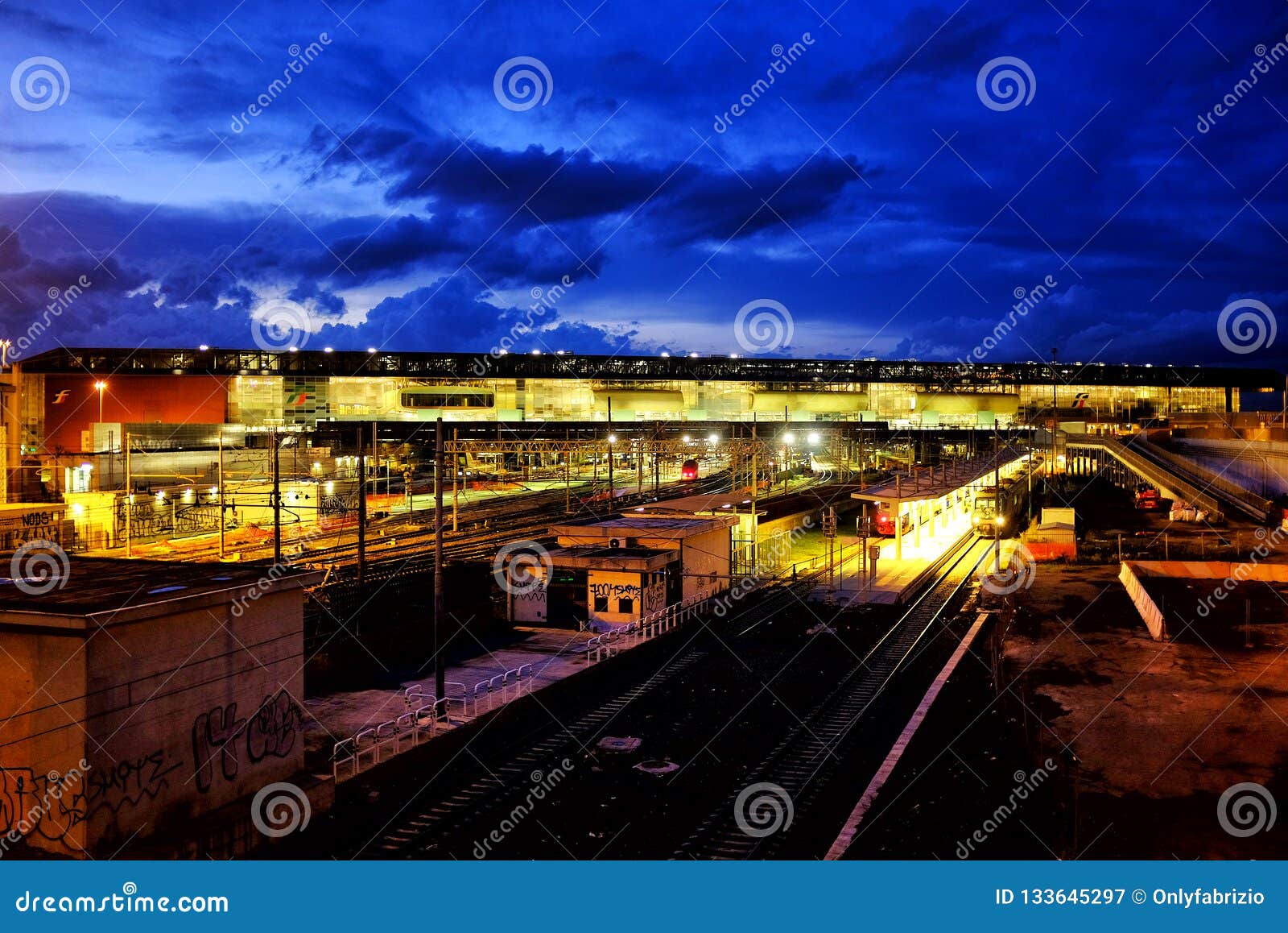 Tiburtina stock image. Image of blue, landmark, railroads - 133645297