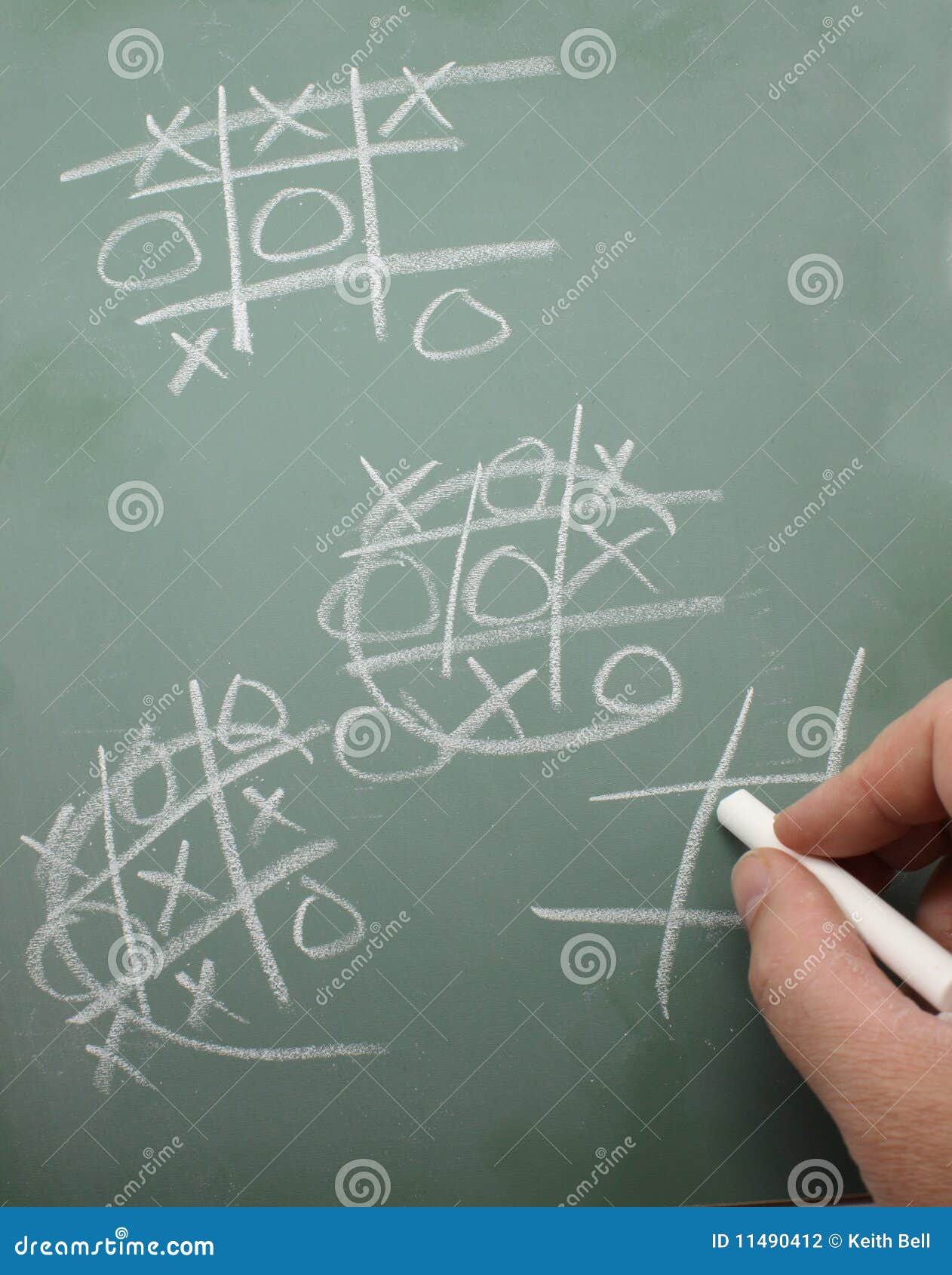 Tic Tac Toe on Chalk Board stock photo. Image of game - 11490412