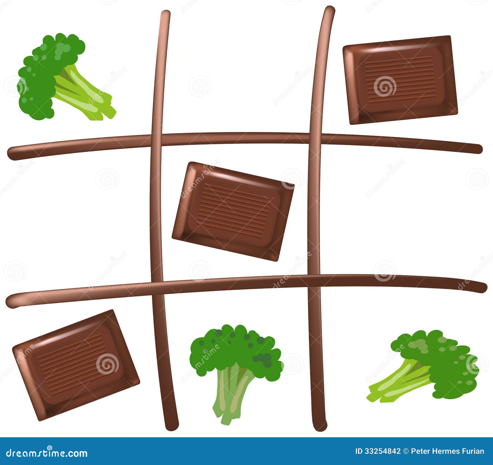 Tic Tac Toe Chocolate illustration de vecteur. Illustration du ...