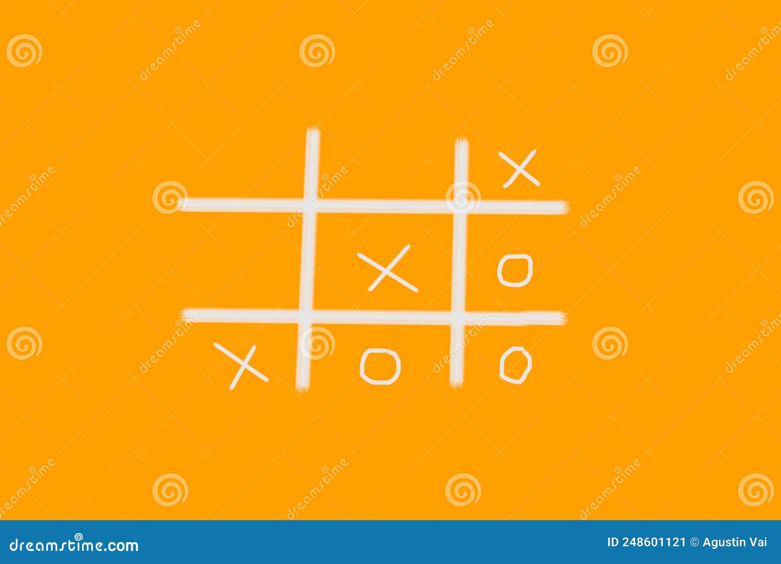 Tic Tac Toe Game on an Orange Background Stock Illustration ...