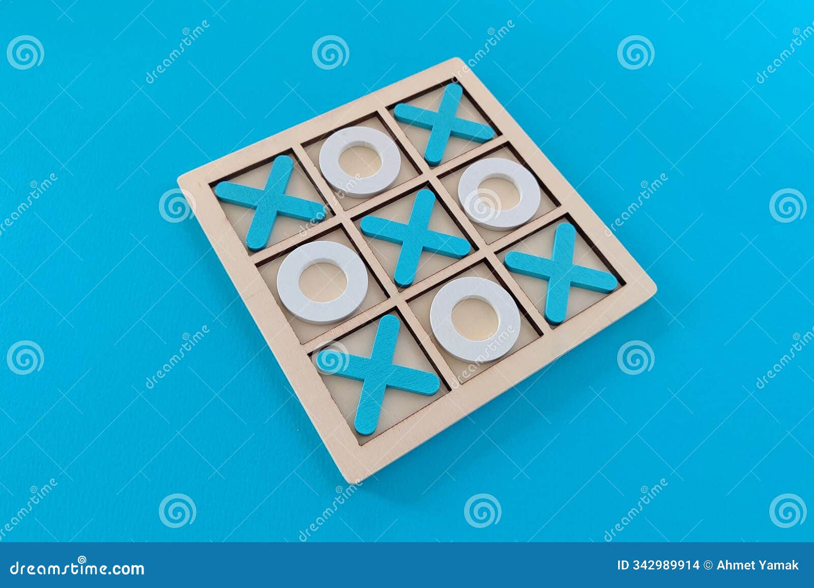 Tic Tac Toe Game Set on Blue Background Stock Photo - Image of concepts ...