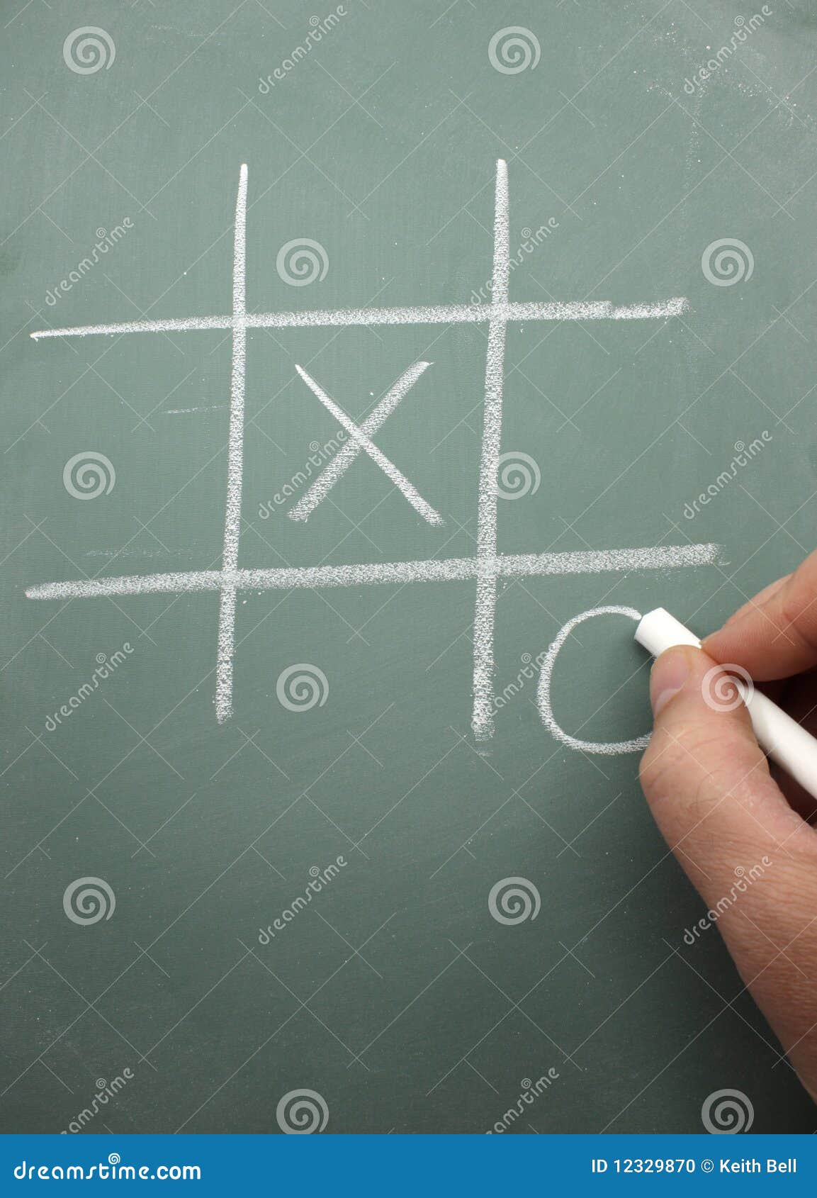 Tic Tac Toe with Hand on Blackboard Stock Photo - Image of black, game ...