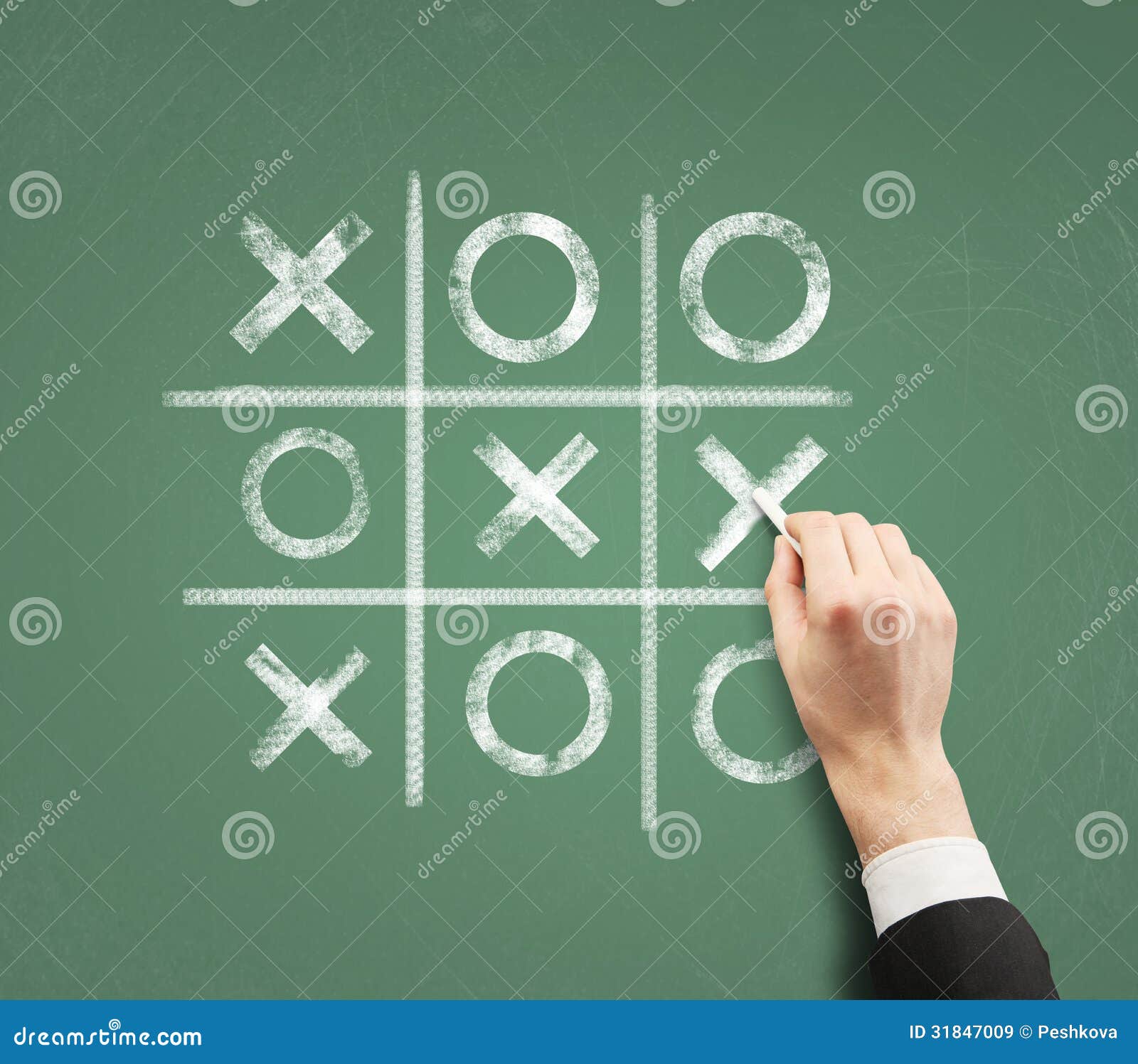 Tic tac toe stock image. Image of lines, chalk, handwriting - 31847009