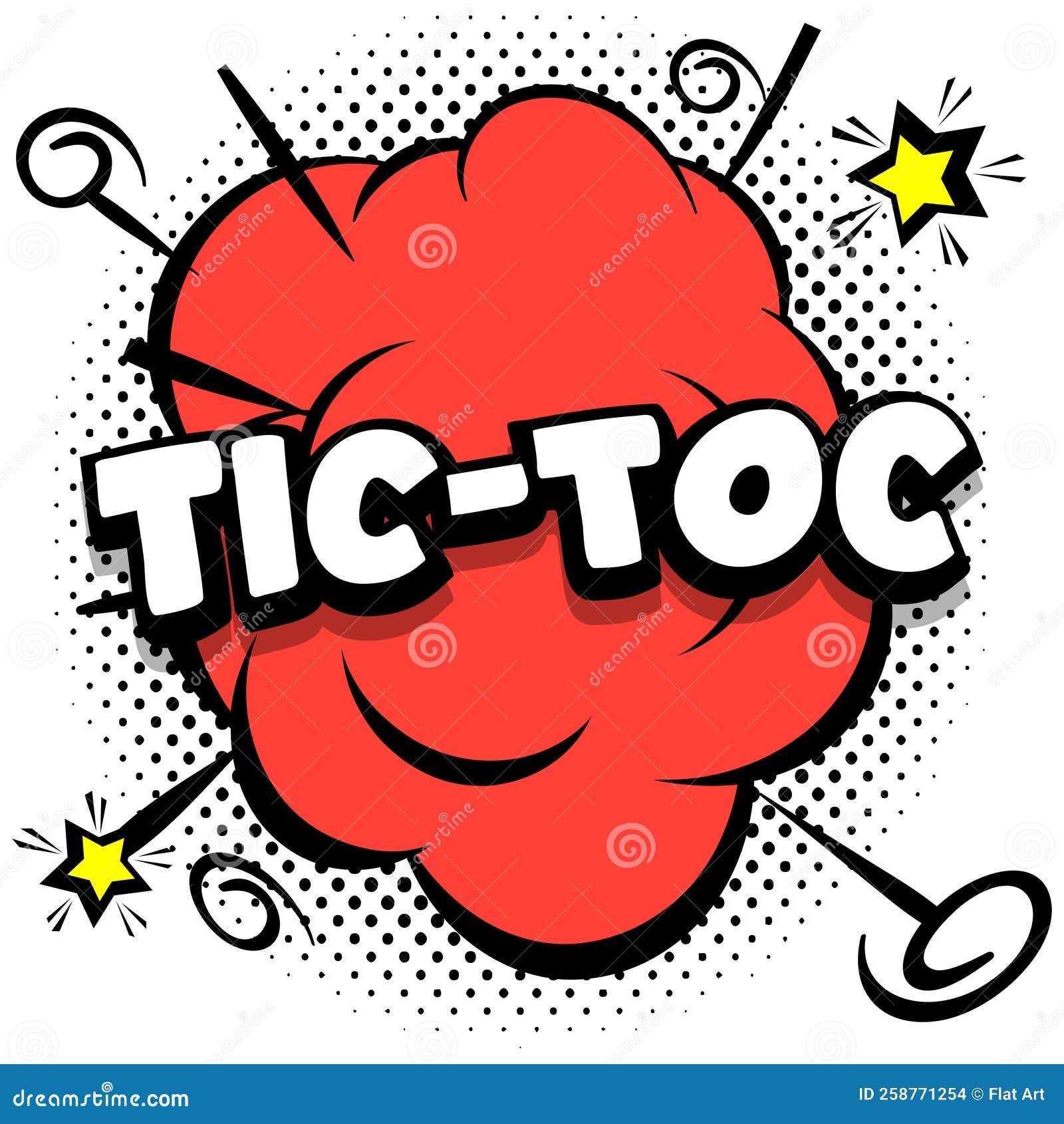 Tic-toc Comic Bright Template With Speech Bubbles On Colorful Frames ...