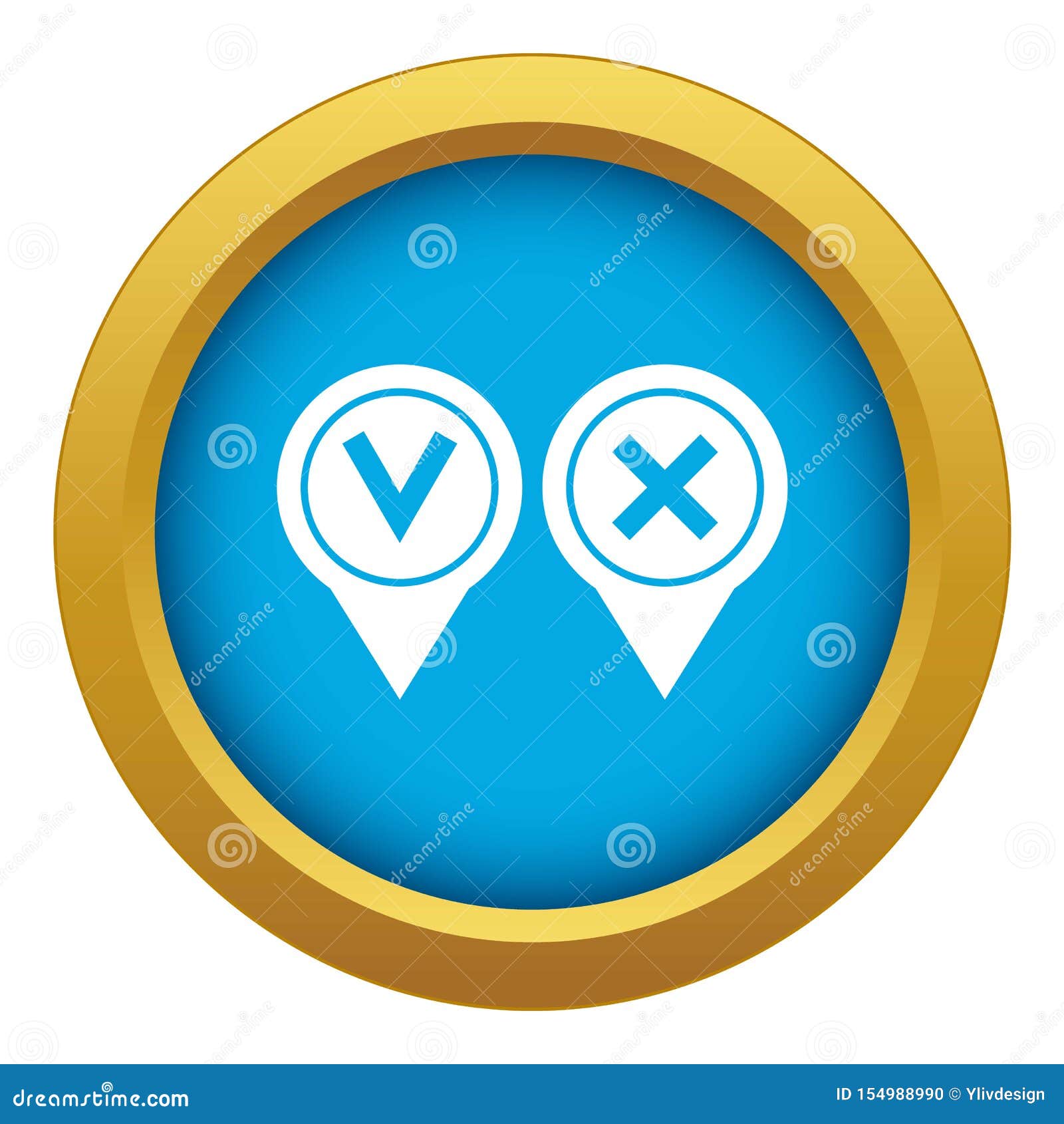 Tick Affirmative And Negative Icon White Vector Illustration ...