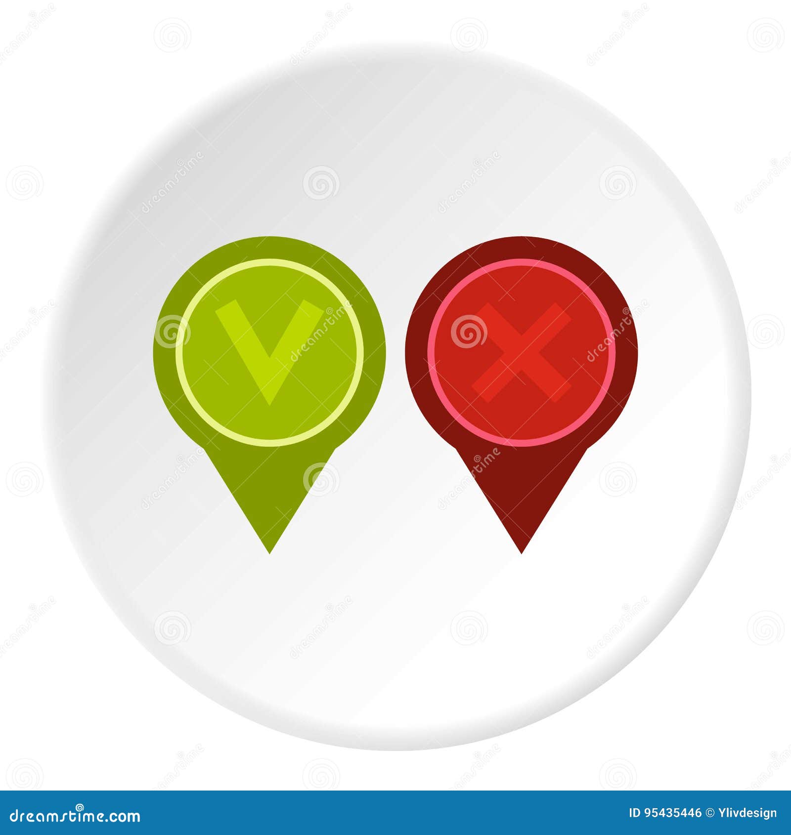 Tick Affirmative and Negative Icon Circle Stock Vector - Illustration ...