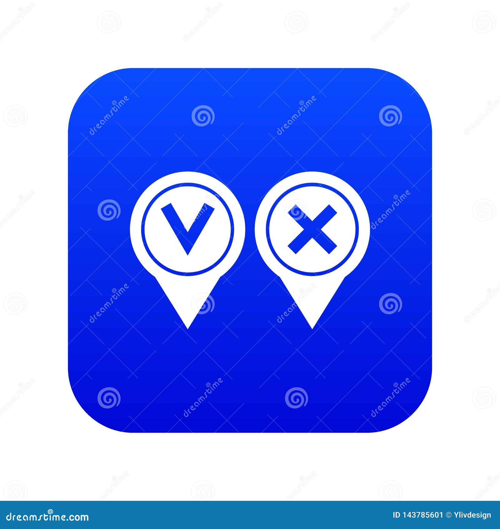 Tick Affirmative And Negative Icon White Vector Illustration ...