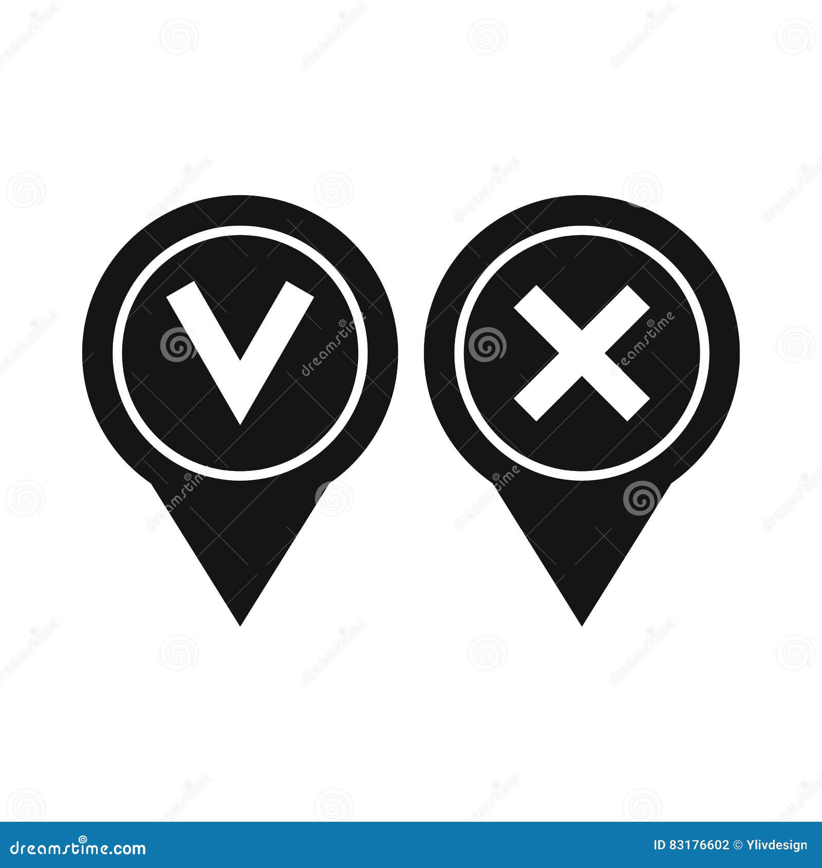 Tick Affirmative And Negative Icon Circle Vector Illustration ...