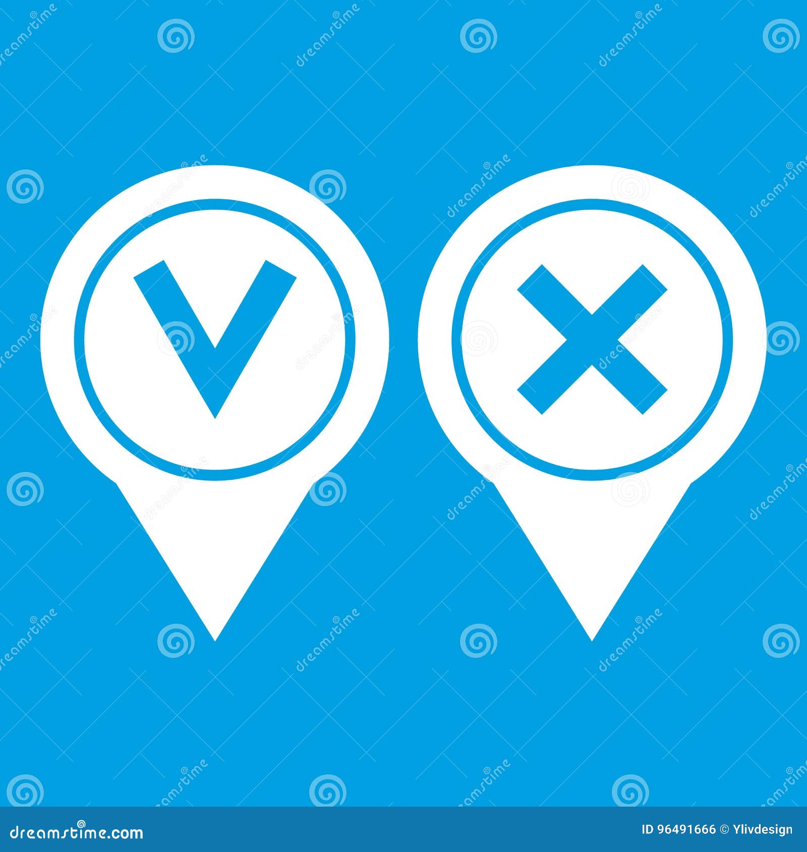 Tick Affirmative And Negative Icon Circle Vector Illustration ...