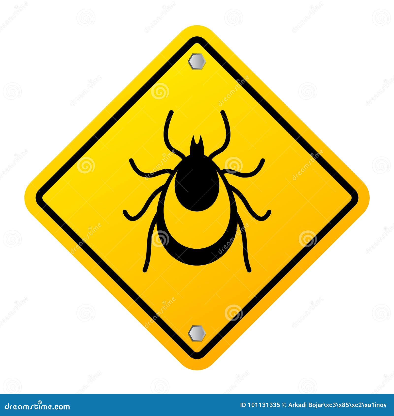 Tick Alert Warning Sign Cartoon Vector | CartoonDealer.com #204482915