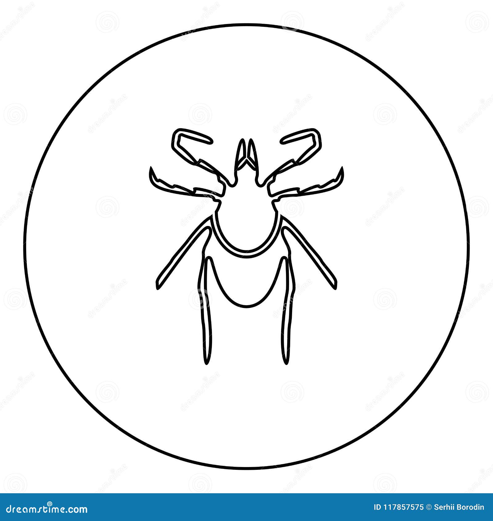 Tick Black Icon Outline in Circle Image Stock Vector - Illustration of ...