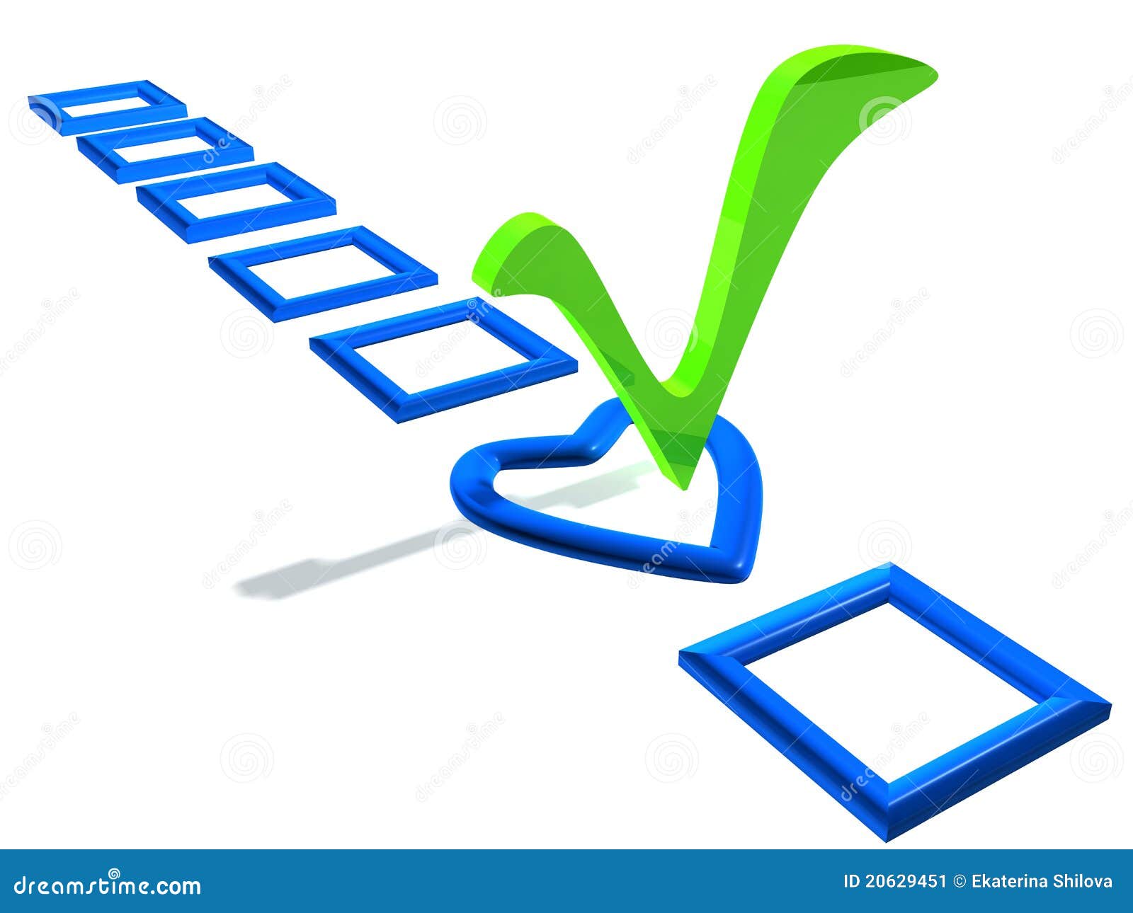 Tick in a Box in Form of Heart for Favorite Acti Stock Illustration ...