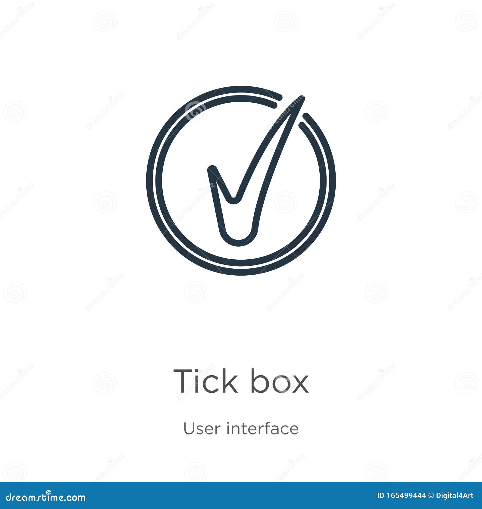 Tick Box Icon. Thin Linear Tick Box Outline Icon Isolated on White ...